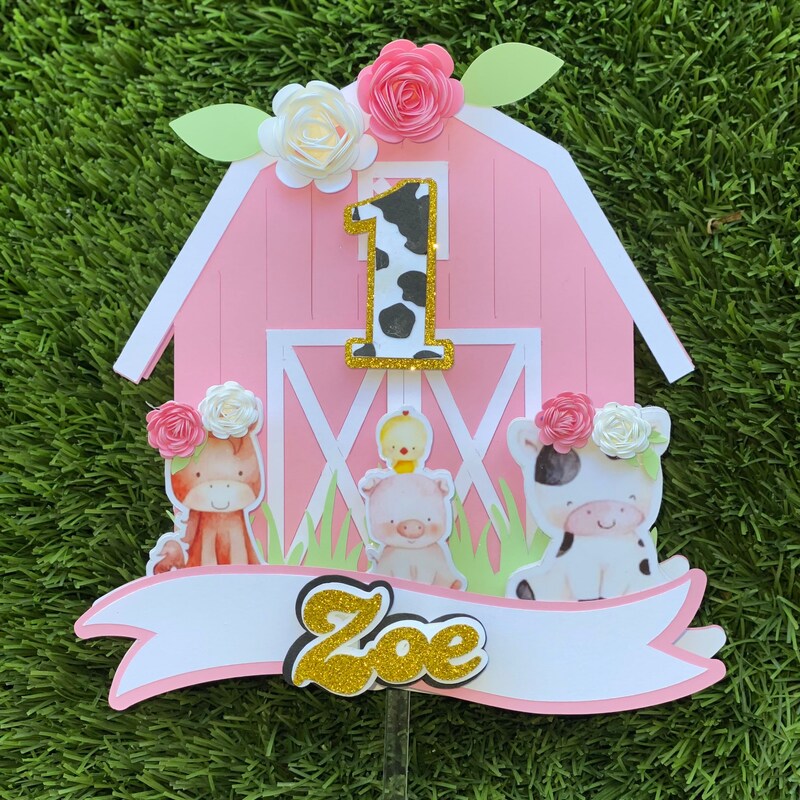 Farm Cake Topper - Etsy