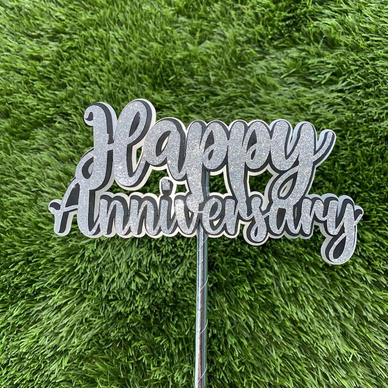 Happy Anniversary Cake Topper - Etsy