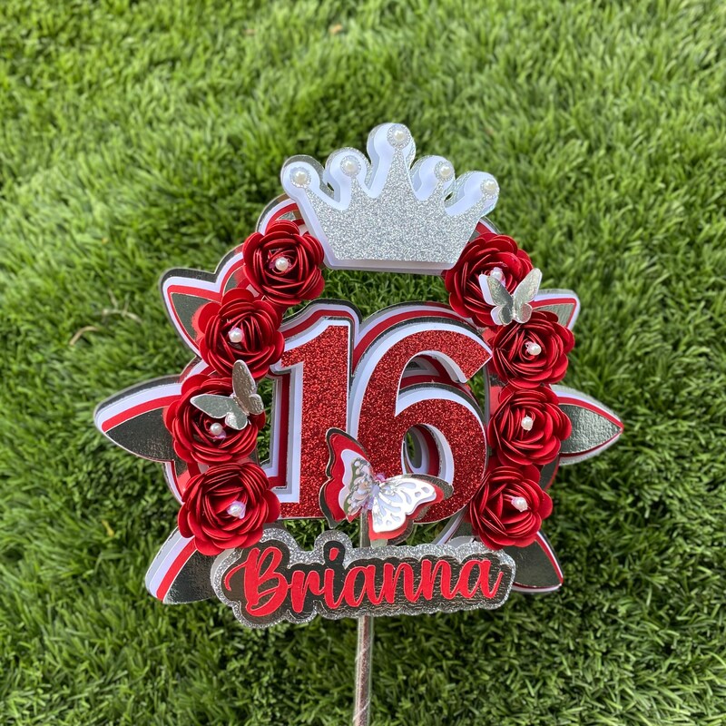 16 Cake Topper - Etsy