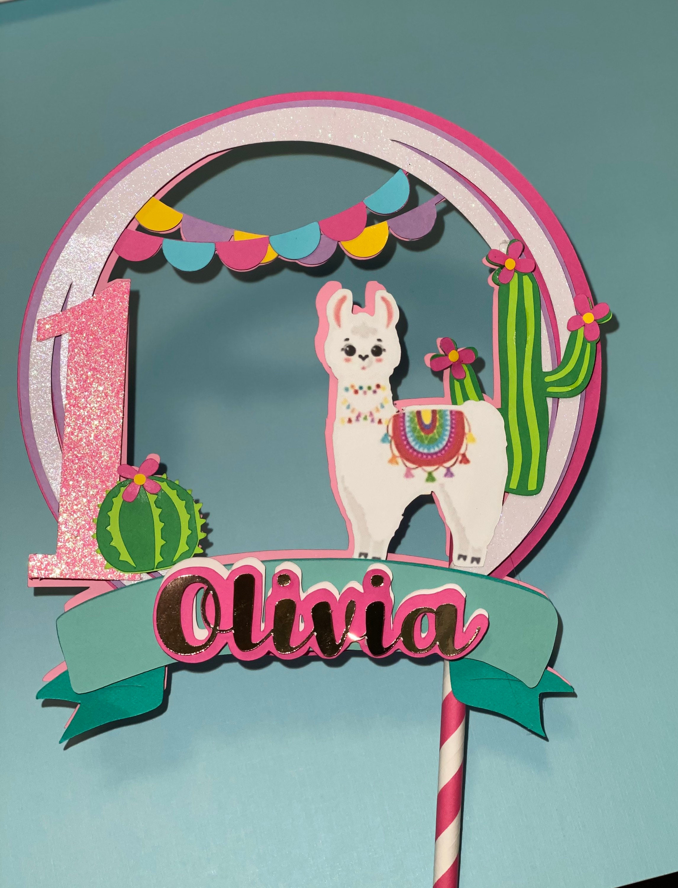 Inspired/ Llama Cake Topper/ Cactus/ Girls Birthday/ Treats - Etsy