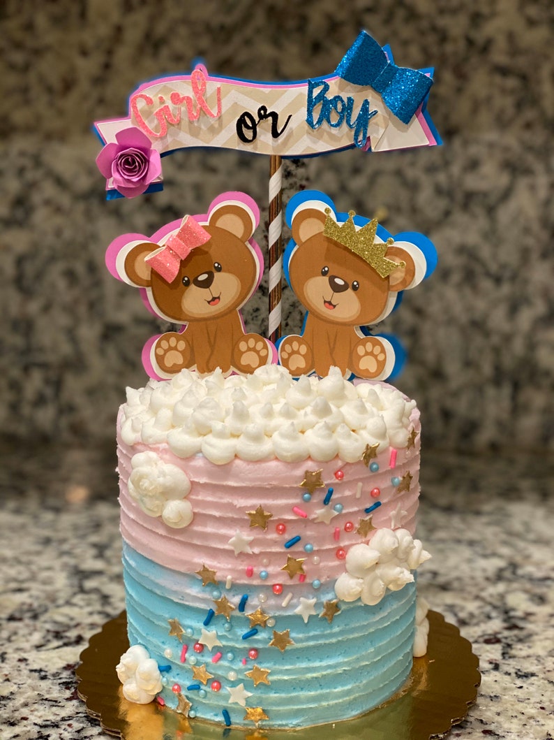 Cake Topper/ Girl or Boy / Gender Reveal /baby Shower/ Treats | Etsy