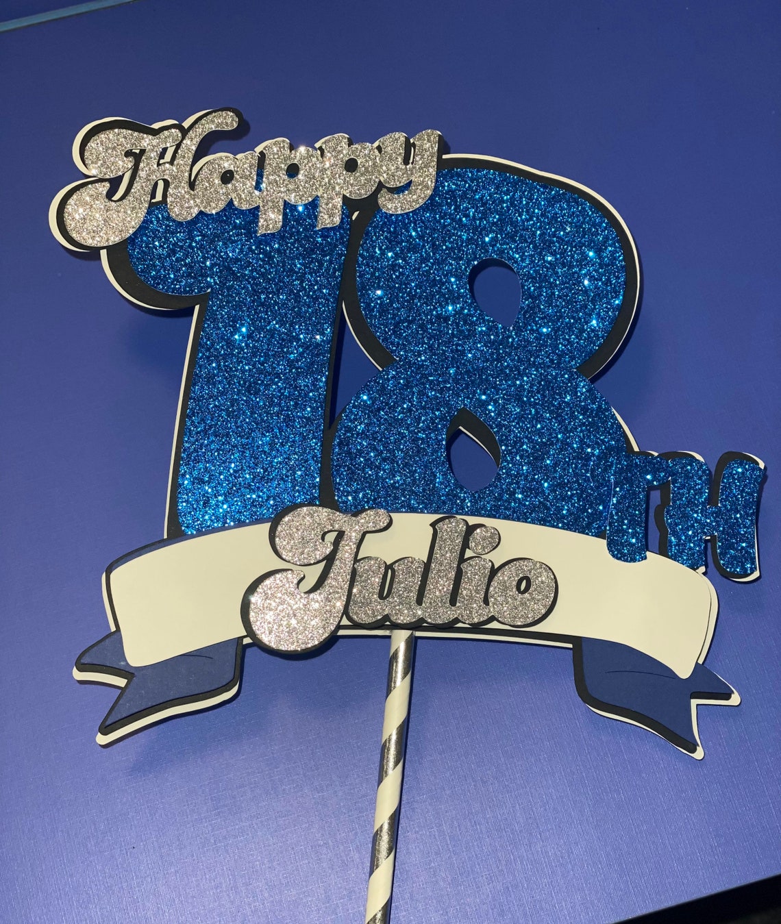 Cake Topper/ Happy Birthday Cake topper/ 18th Cake | Etsy