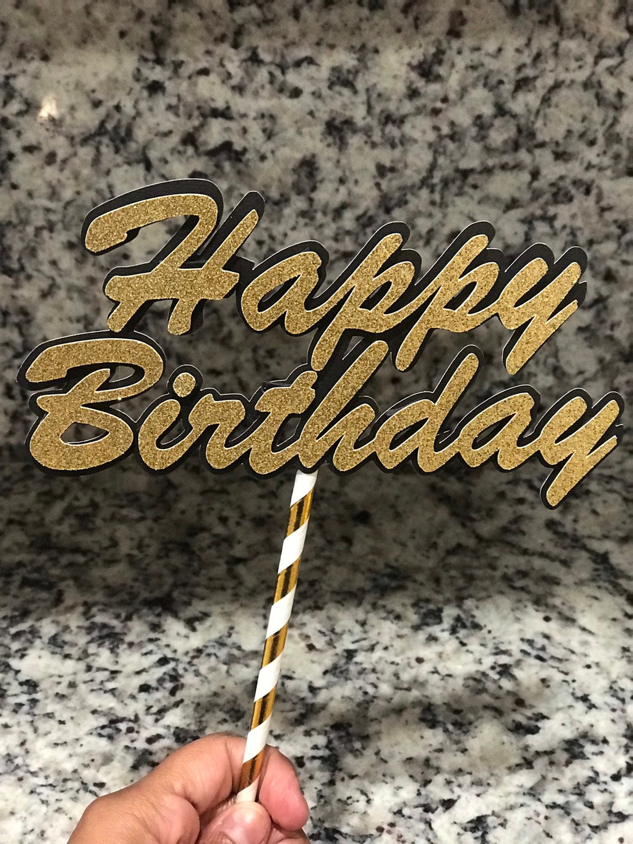 Happy Birthday Cake Topper - Etsy