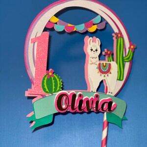 Inspired/ Llama Cake Topper/ Cactus/ Girls Birthday/ Treats Toppers ...
