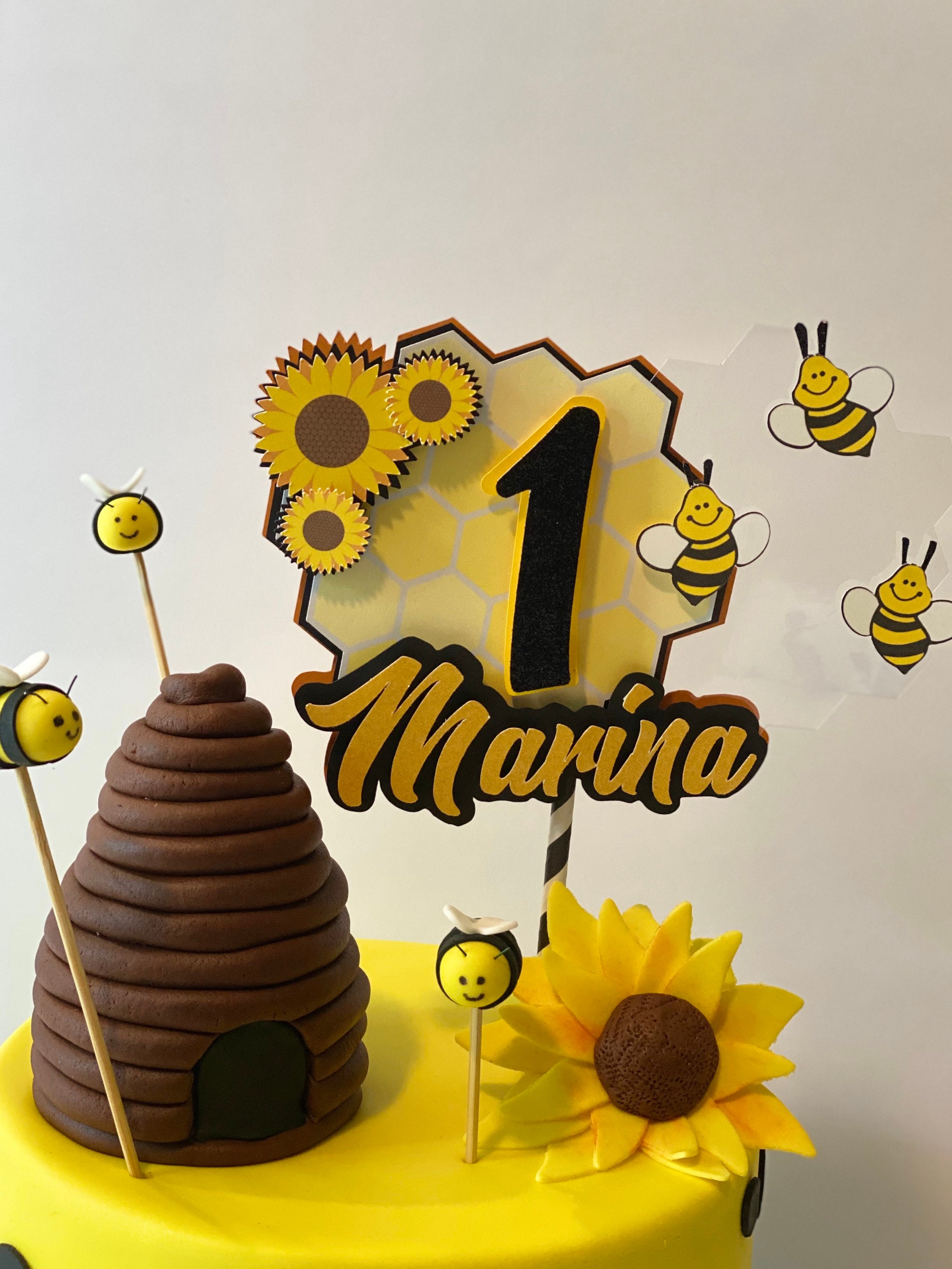 Cake Topper/ Bee Cake Topper/ Bee Honeycomb Party Supplies / Treats ...