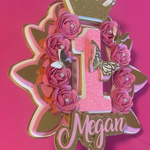 Cake Topper/ Princess Cake Topper/ One Year Birthday Cake Topper/1st ...