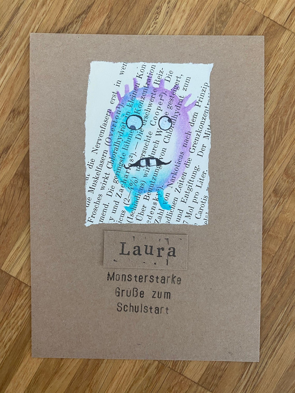 Monster-strong Greeting Card for the Start of School. Personalization ...