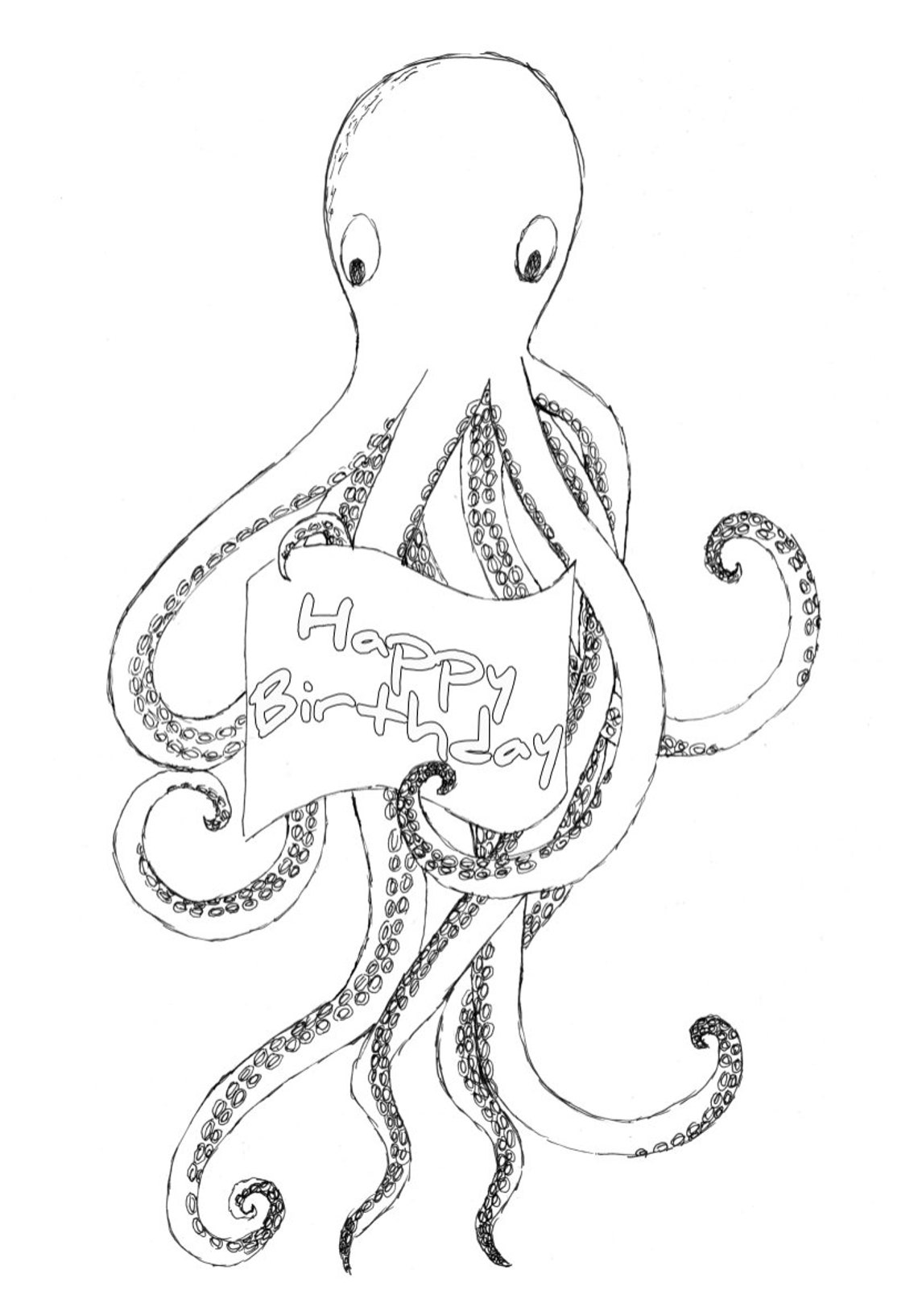 Printable: Set of 4 Octopus Folding Cards in A4 Format to Print Out and ...