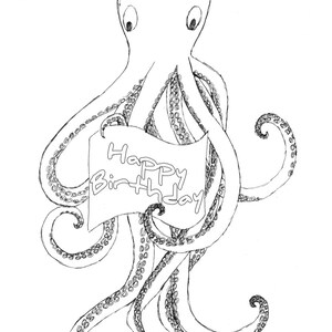 Printable: Set of 4 Octopus Folding Cards in A4 Format to Print Out and ...