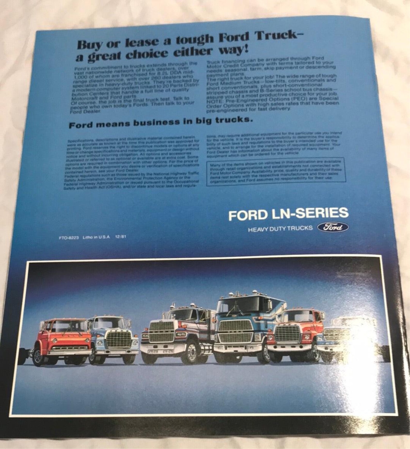 1982 Ford Ln Series 600-7000 Series Trucks Sales Brochure - Etsy