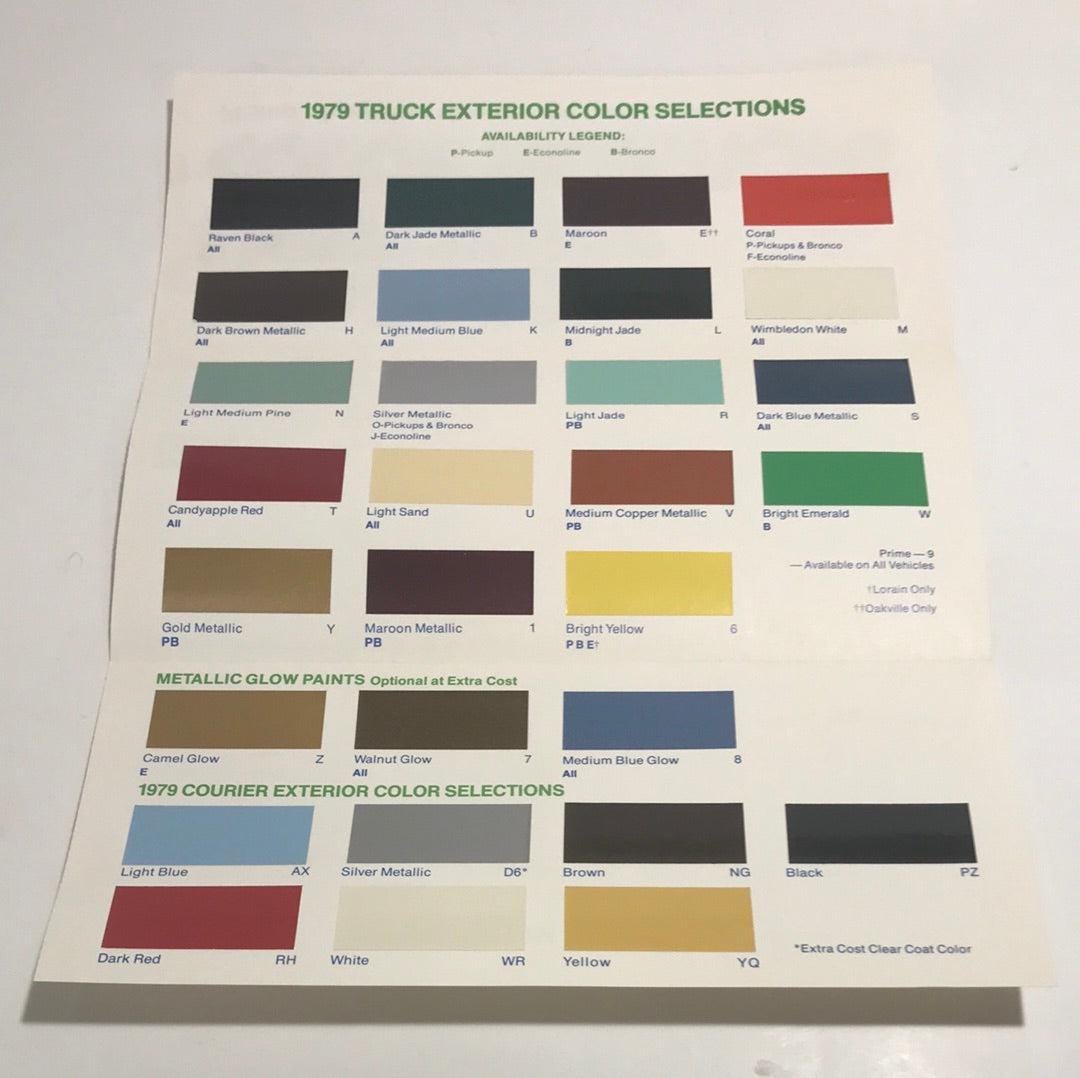 1979 Ford Truck Exterior Color Selections Brochure - Etsy