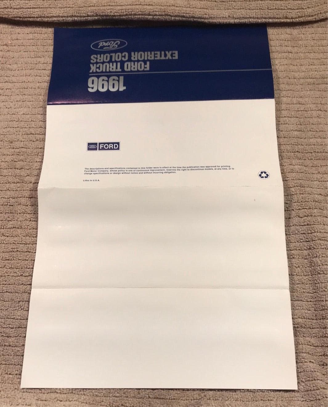 1996 Ford Truck Exterior Colors Brochure - Etsy