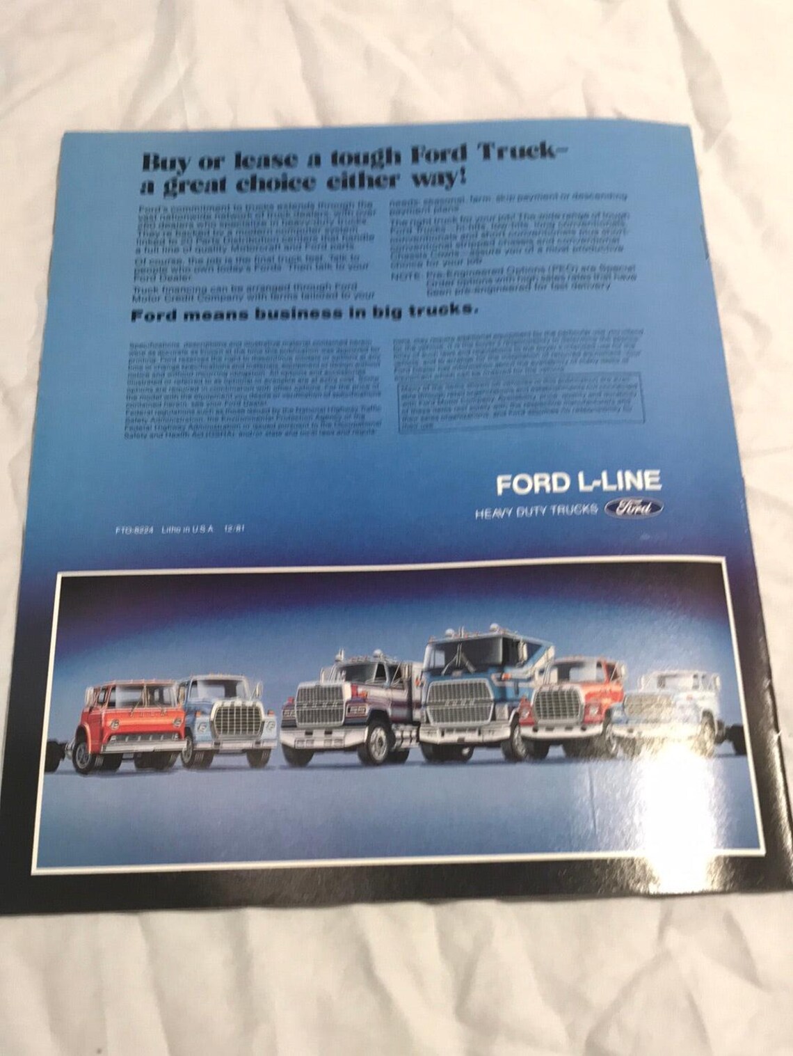 1982 Ford L-line 800-9000 Series Trucks Sales Brochure - Etsy