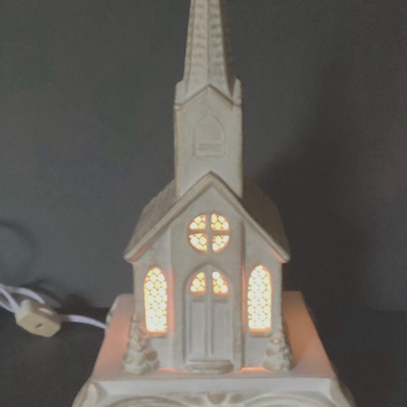 Lighted Ceramic Church - Etsy