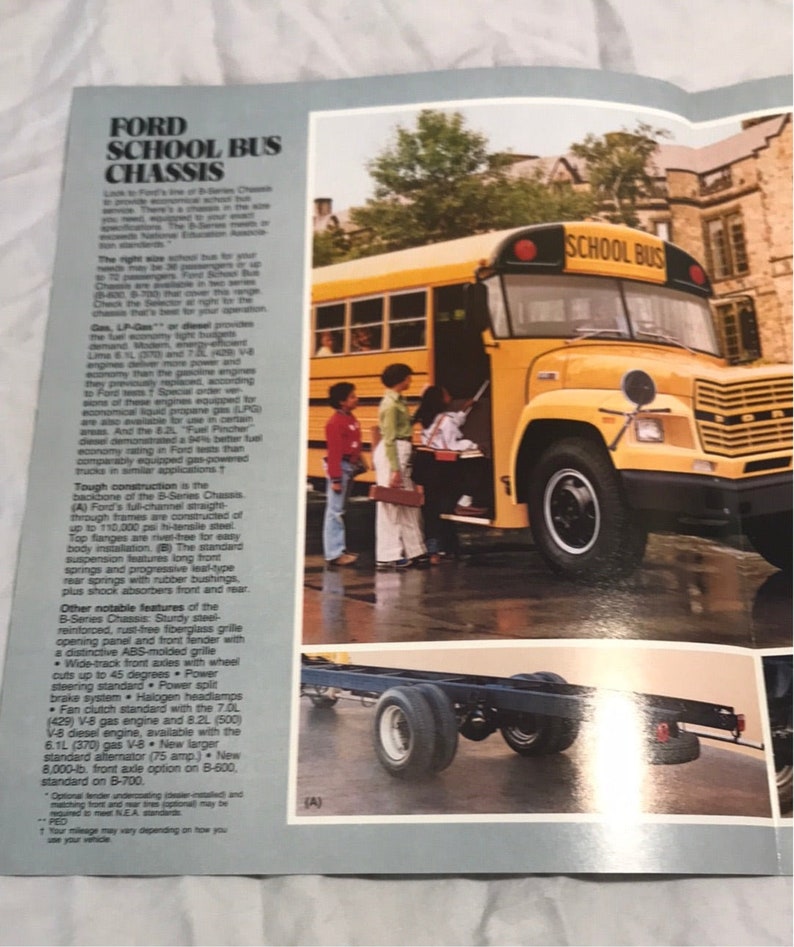 1982 Ford B Series Buses Sales Brochure - Etsy