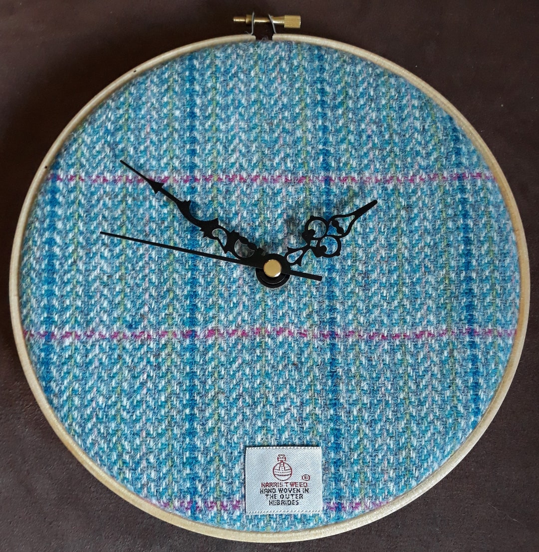 Light Blue Harris Tweed Wall Clock - Etsy