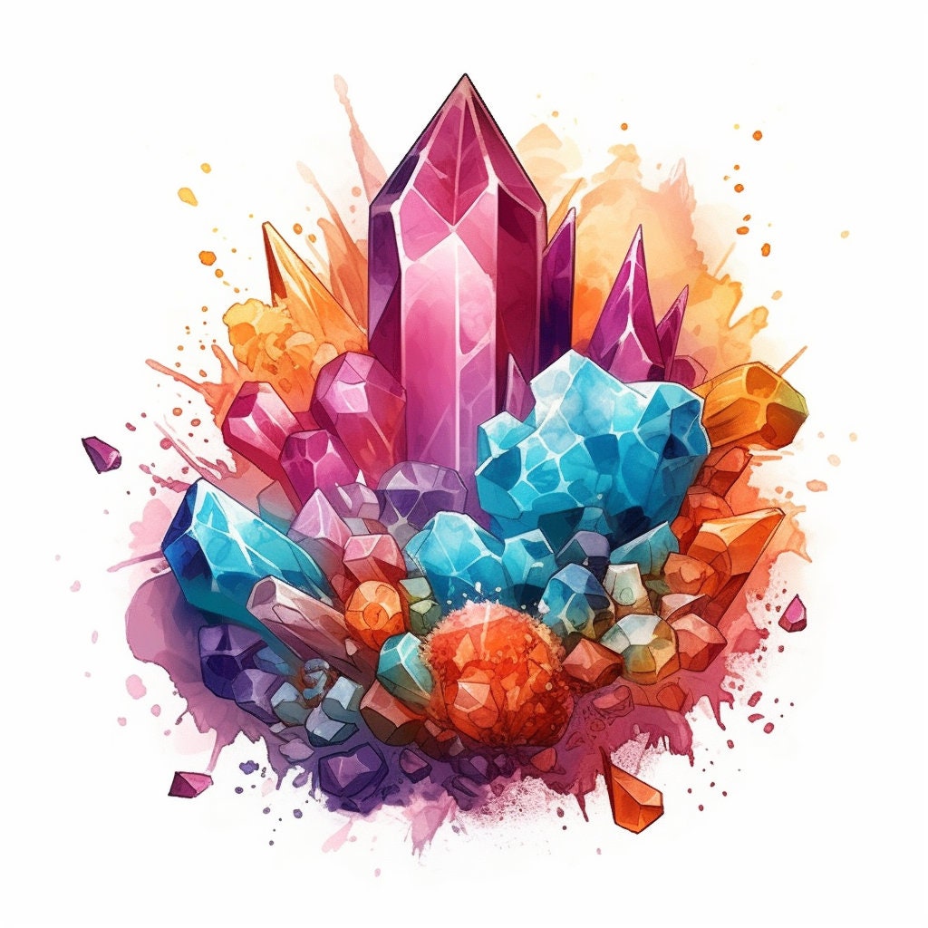 55+ Crystal Digital Art, Crystal Healing Images, Multicolored Moonstone ...