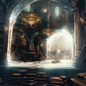 40+ Magic Library, Wizards Study, Library, Digital Art, DND Backdrop - Etsy
