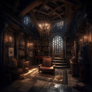 40+ Magic Library, Wizards Study, Library, Digital Art, DND Backdrop - Etsy