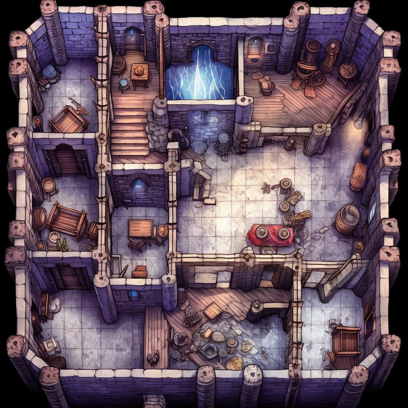 DND Top Down Map: 60+ Dungeon Battlemaps (digital Art) - Etsy