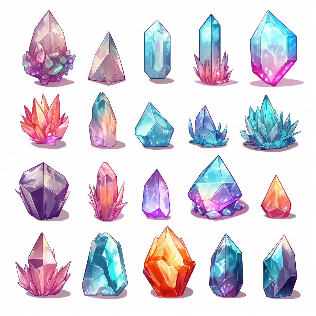 55+ Crystal Digital Art, Crystal Healing Images, Multicolored Moonstone ...