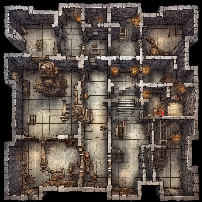 DND Top Down Map: 60+ Dungeon Battlemaps (digital Art) - Etsy