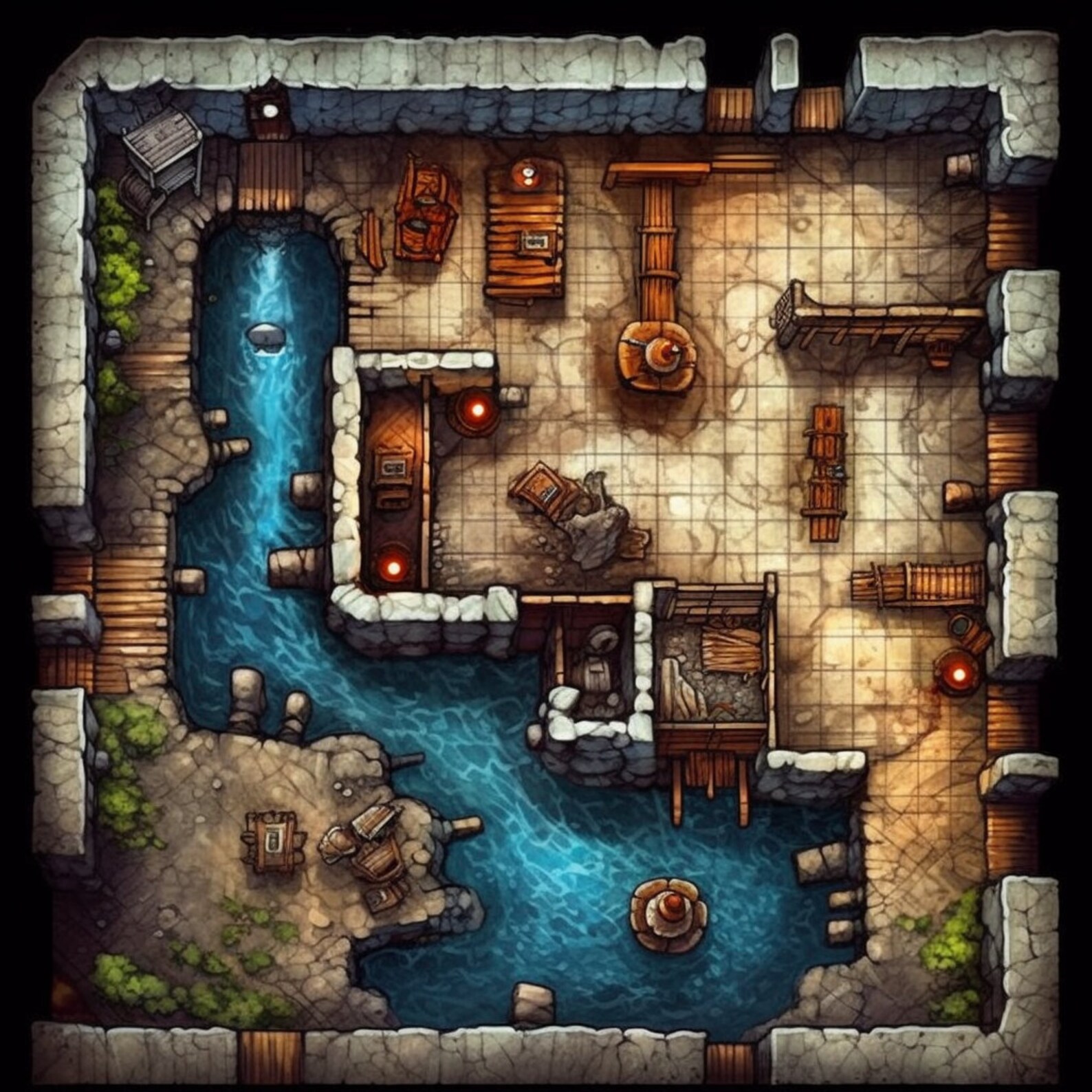 60 DND Maps, Top Down Board, Digital Art, DND Backdrop, Dungeon ...