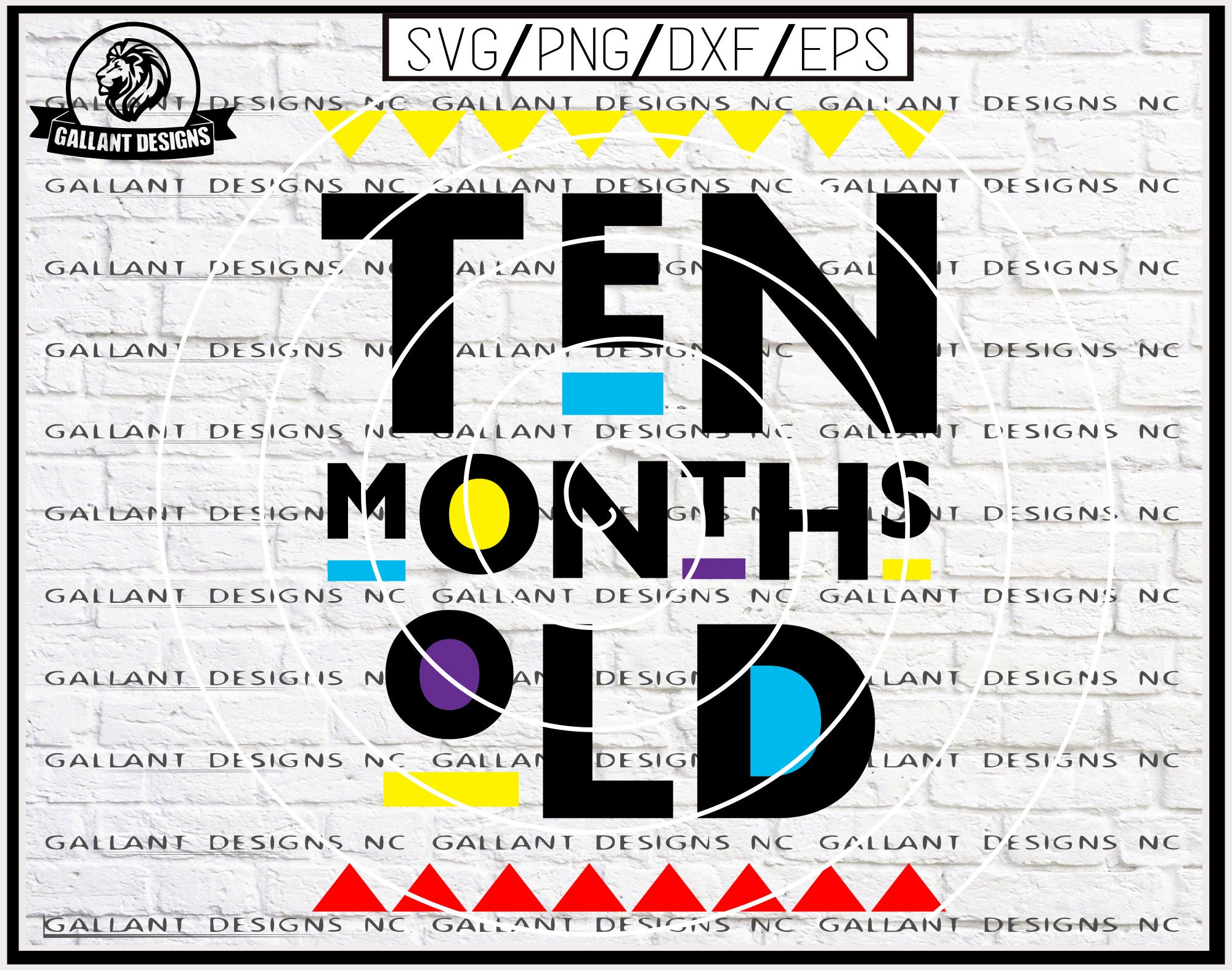 Ten Months Old Baby Month Milestone SVG, Png Dxf Eps, Martin Font ...