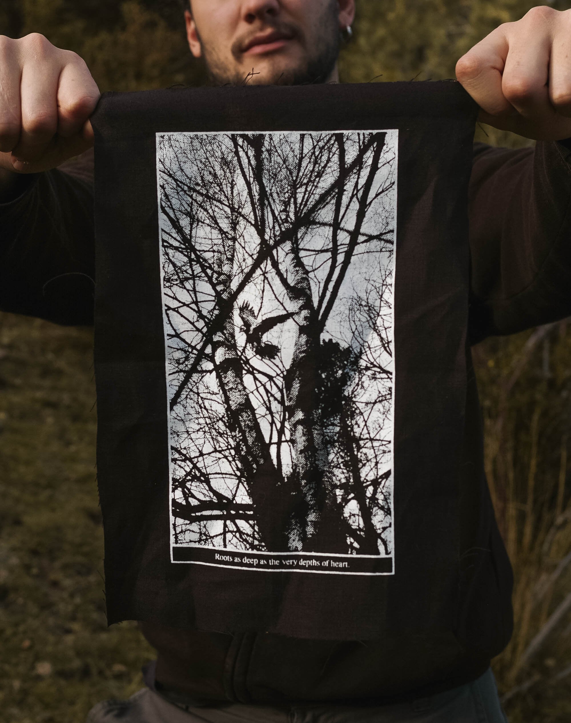 Birch and raven Patch - Crow Backpatch - Dark aesthetic patch - Forest ...