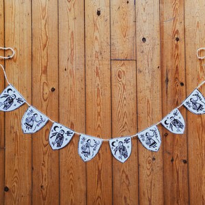 Medieval Linocut Paper Garland - Herbalist Garland - Owl Linoprint ...