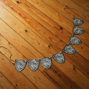 Hexafoil Linocut Garland - Medieval Wall Decor - Witchy Garland - 150cm ...