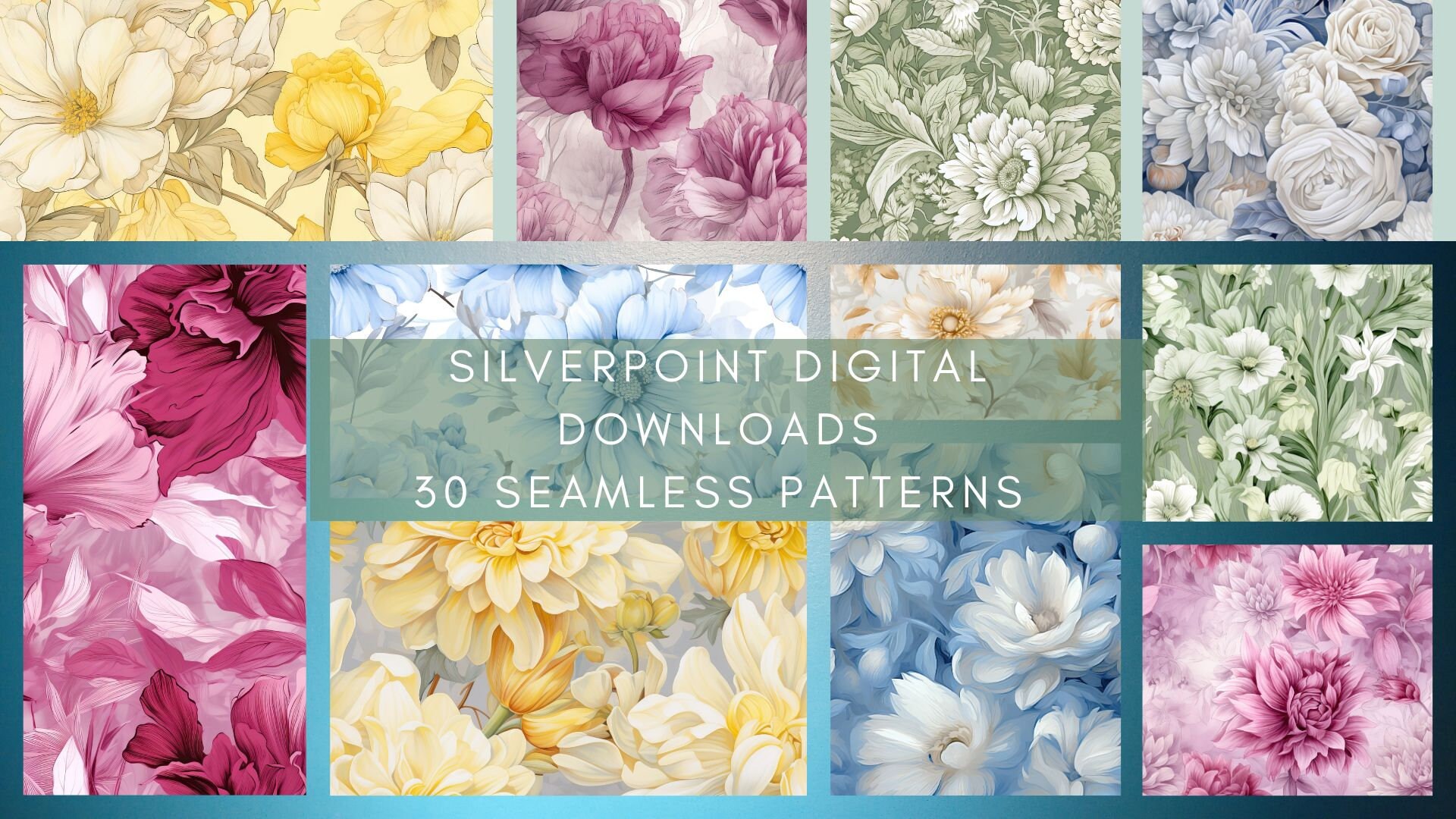Daisy Flowers Digital Seamless Paper, Home Decor Digital Paper, 30 ...