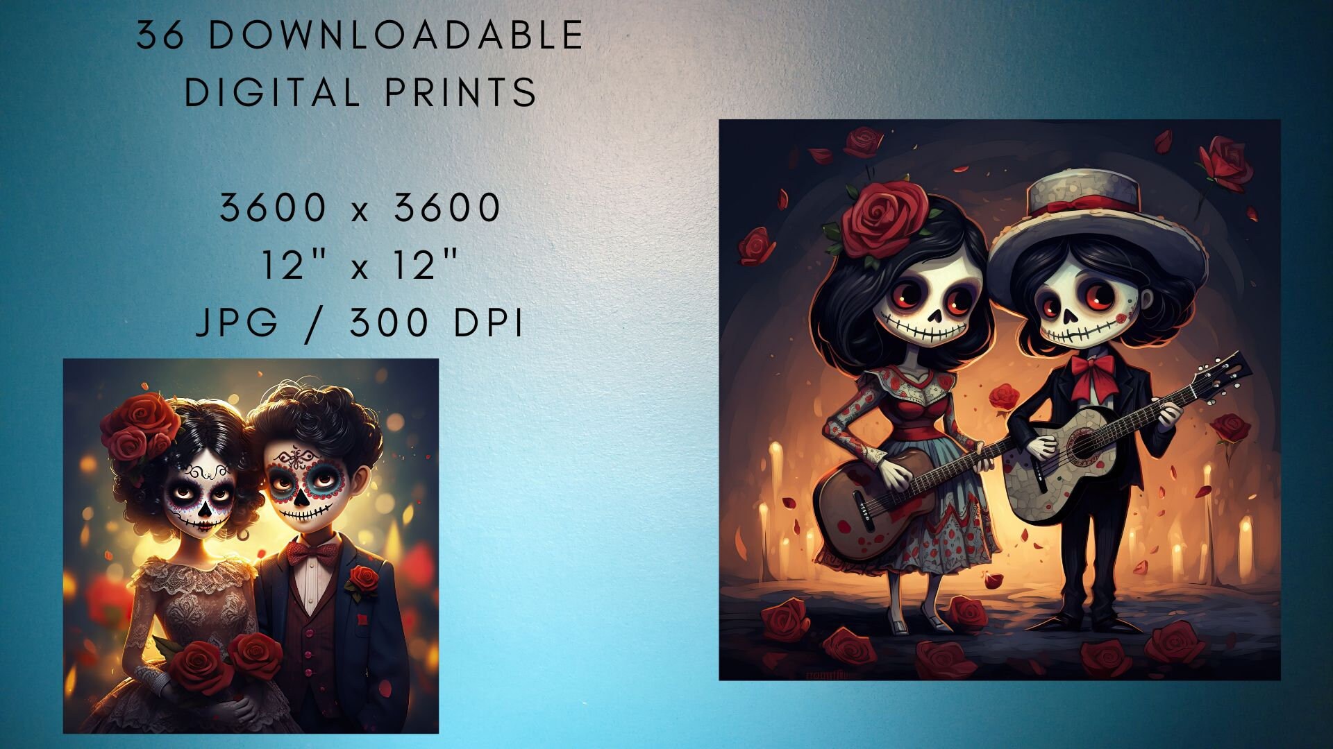 Day of the Dead Digital Paper Printable, 36 Cute Paper Prints + 3 Day ...