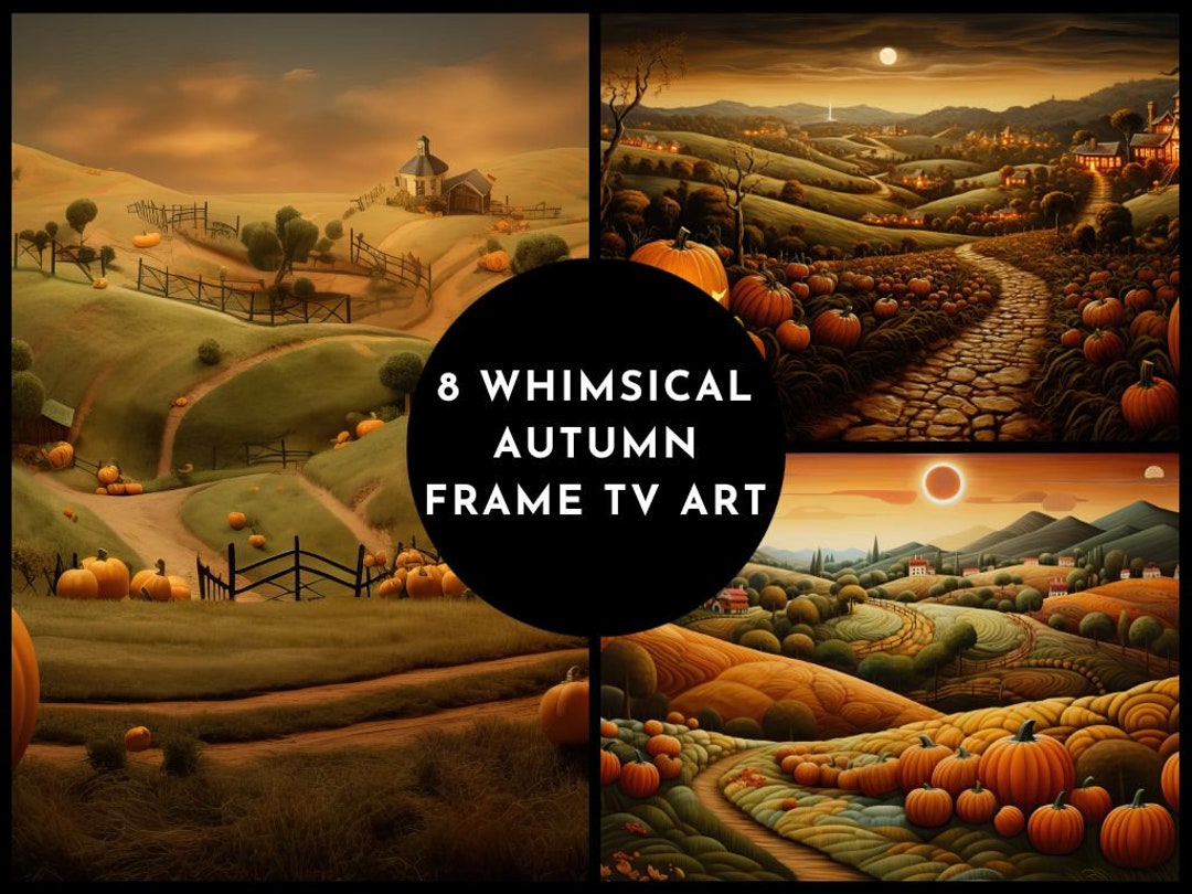 Samsung TV Art, Halloween Frame TV Art, Whimsical Pumpkins Home Decor ...