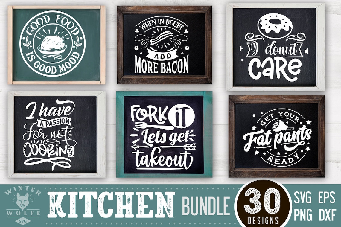 Kitchen Bundle 30 Designs SVG Cut File Commercial Use Svg - Etsy