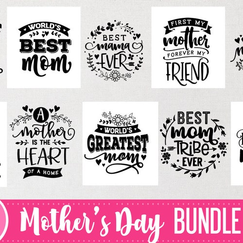 Mother's Day Bundle 10 Designs SVG Cut File Commercial - Etsy