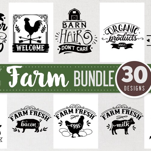 Farm Bundle 30 Designs SVG Cut File Commercial Use Svg Dxf - Etsy