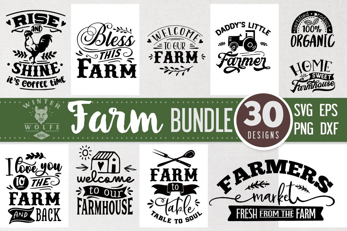 Farm Bundle 30 Designs SVG Cut File Commercial Use Svg Dxf - Etsy