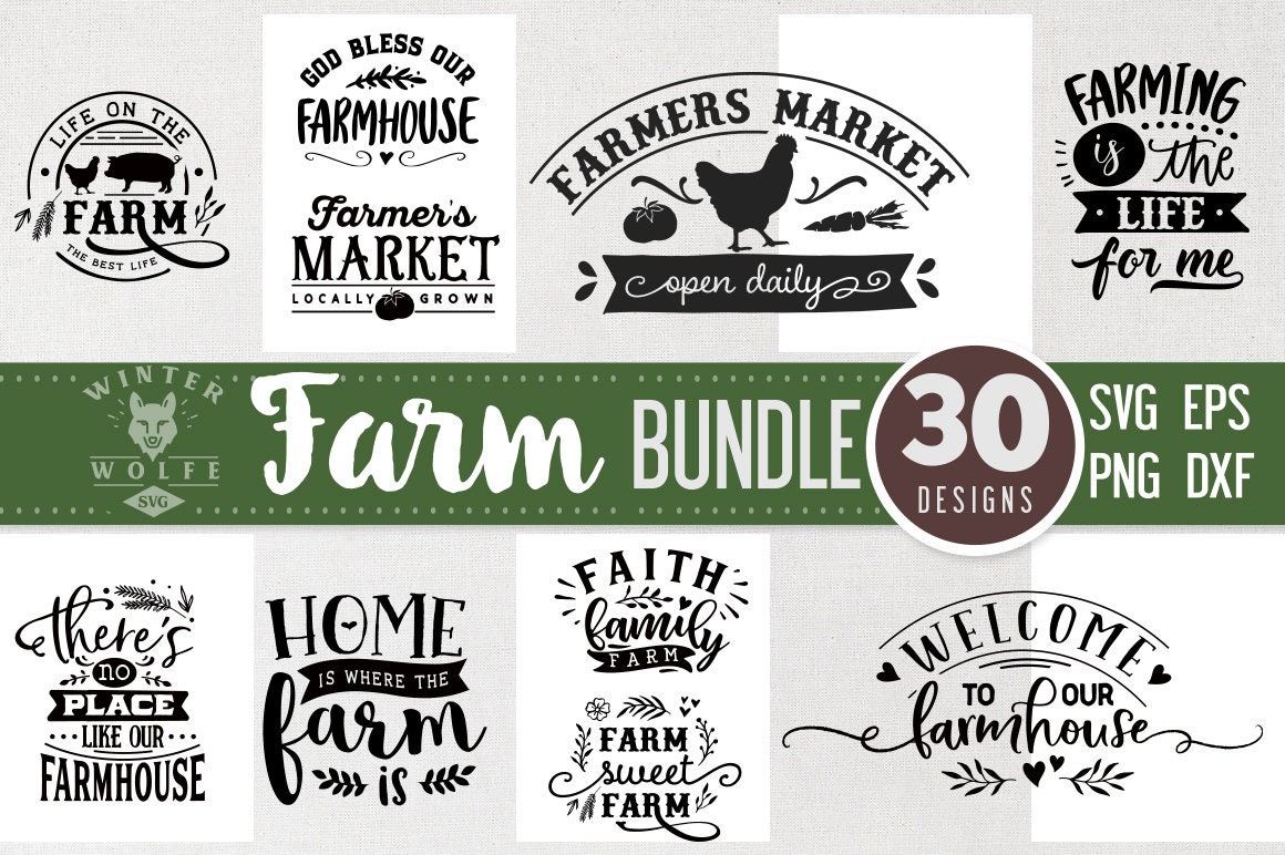 Farm Bundle 30 Designs SVG Cut File Commercial Use Svg Dxf - Etsy