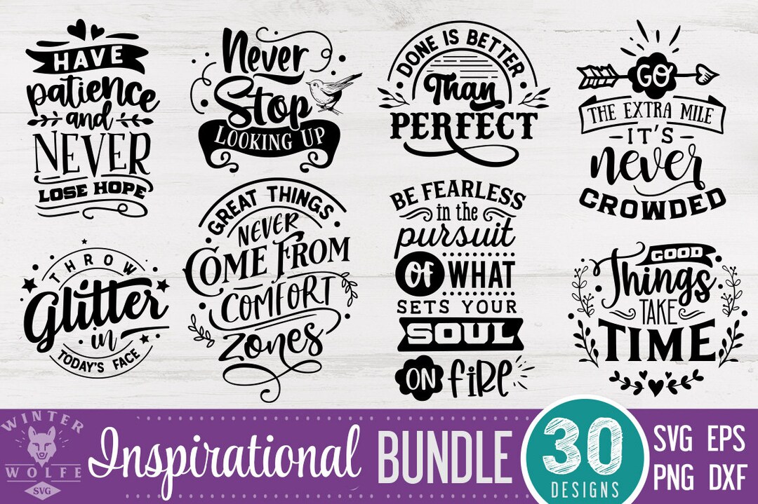Insiprational Bundle 30 Designs SVG Cut File - Commercial Use Svg Dxf ...