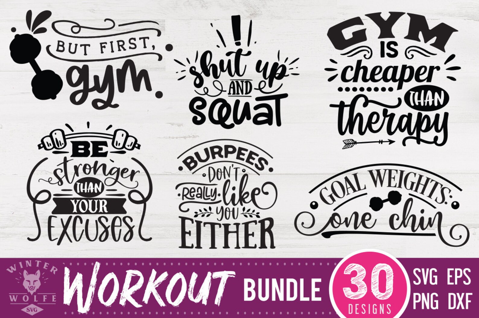 Workout Bundle 30 Designs SVG Cut File Commercial Use Svg - Etsy