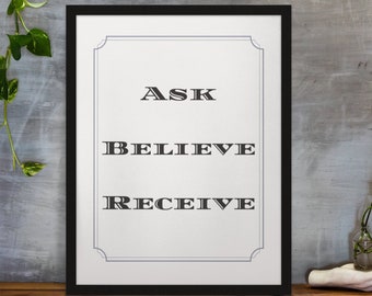 Ask believe receive | Etsy