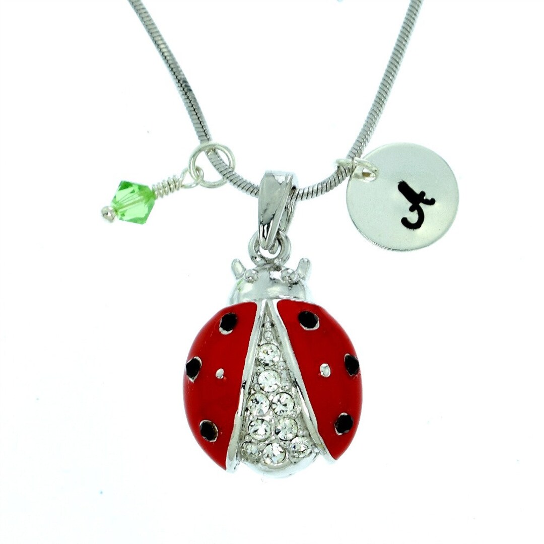 Swarovski Crystal Ladybug Red Personalized Sparkling Pendant Custom ...