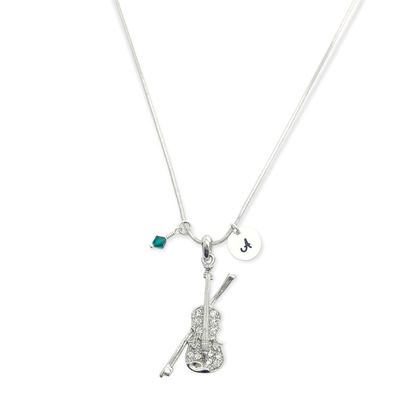 Swarovski Crystal Viola Violin Personalized Necklace Custom - Etsy