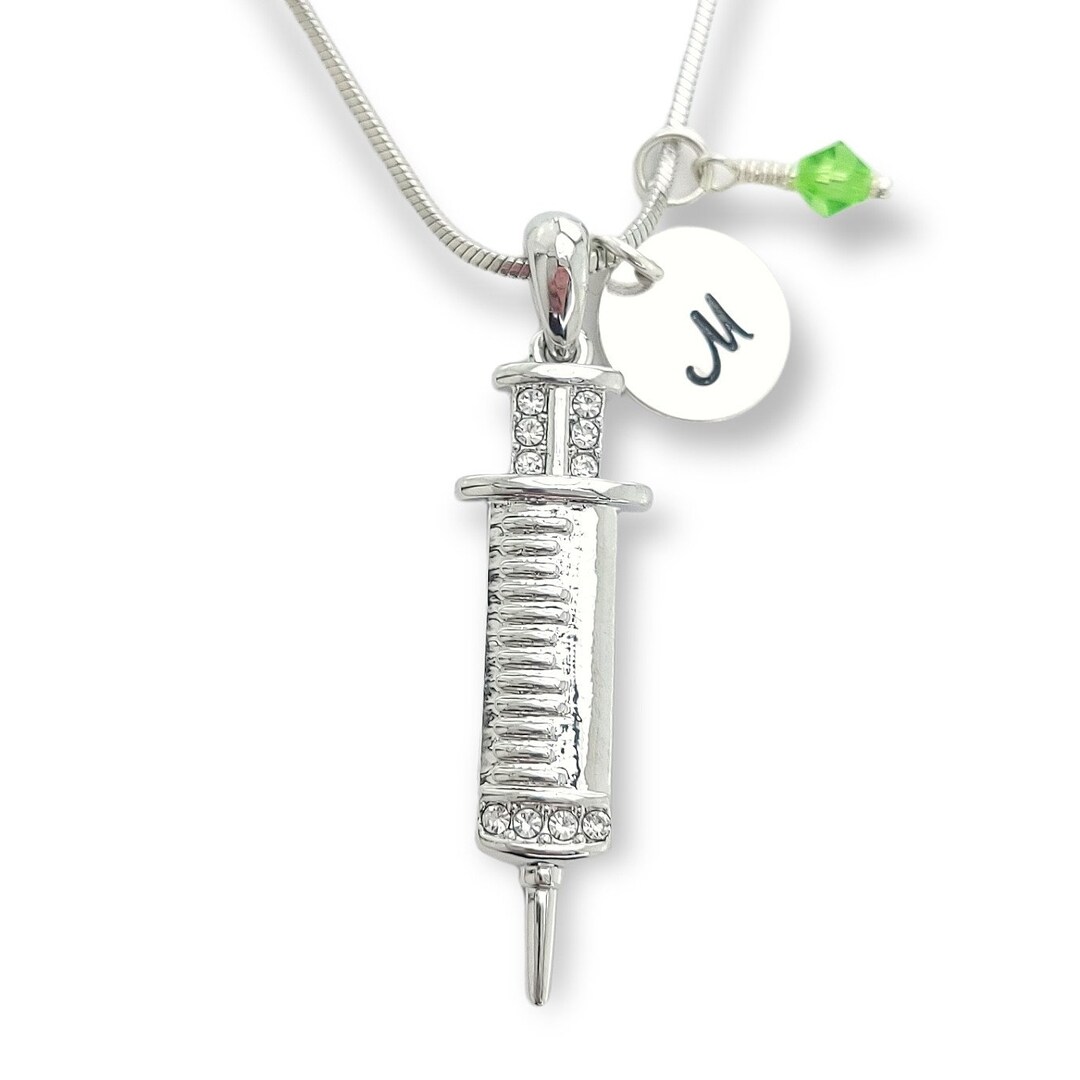 Customizable Syringe Injection Shot Pendant Swarovski Crystal ...