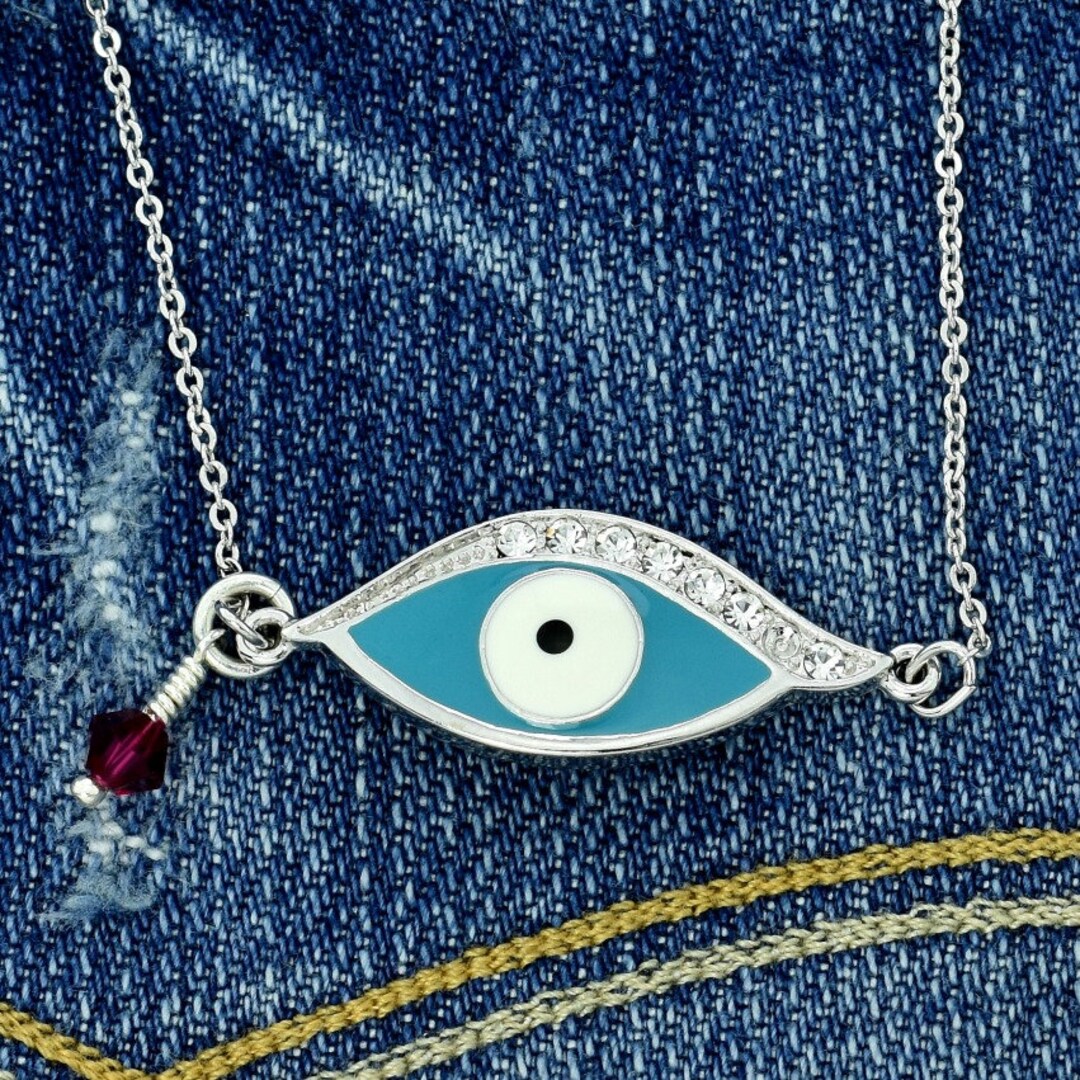 Swarovski Crystal Evil Eye Blue Custom Pendant Sparkling Personalized ...
