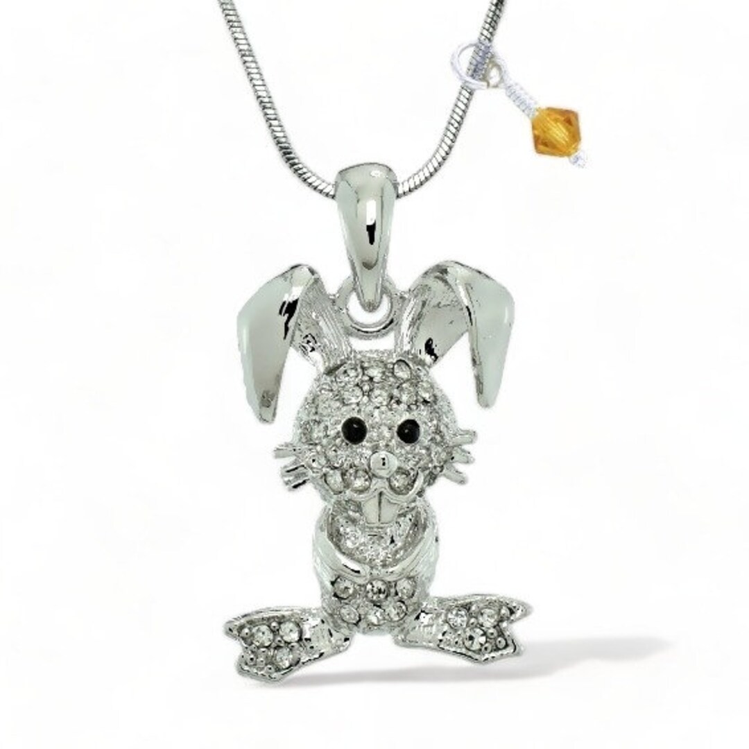 Swarovski Crystal Personalized Bunny Rabbit Pendant, Necklace ...