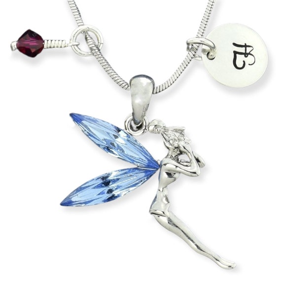 Swarovski Crystal Tinkerbell Fairy Blue Personalized Pendant - Etsy