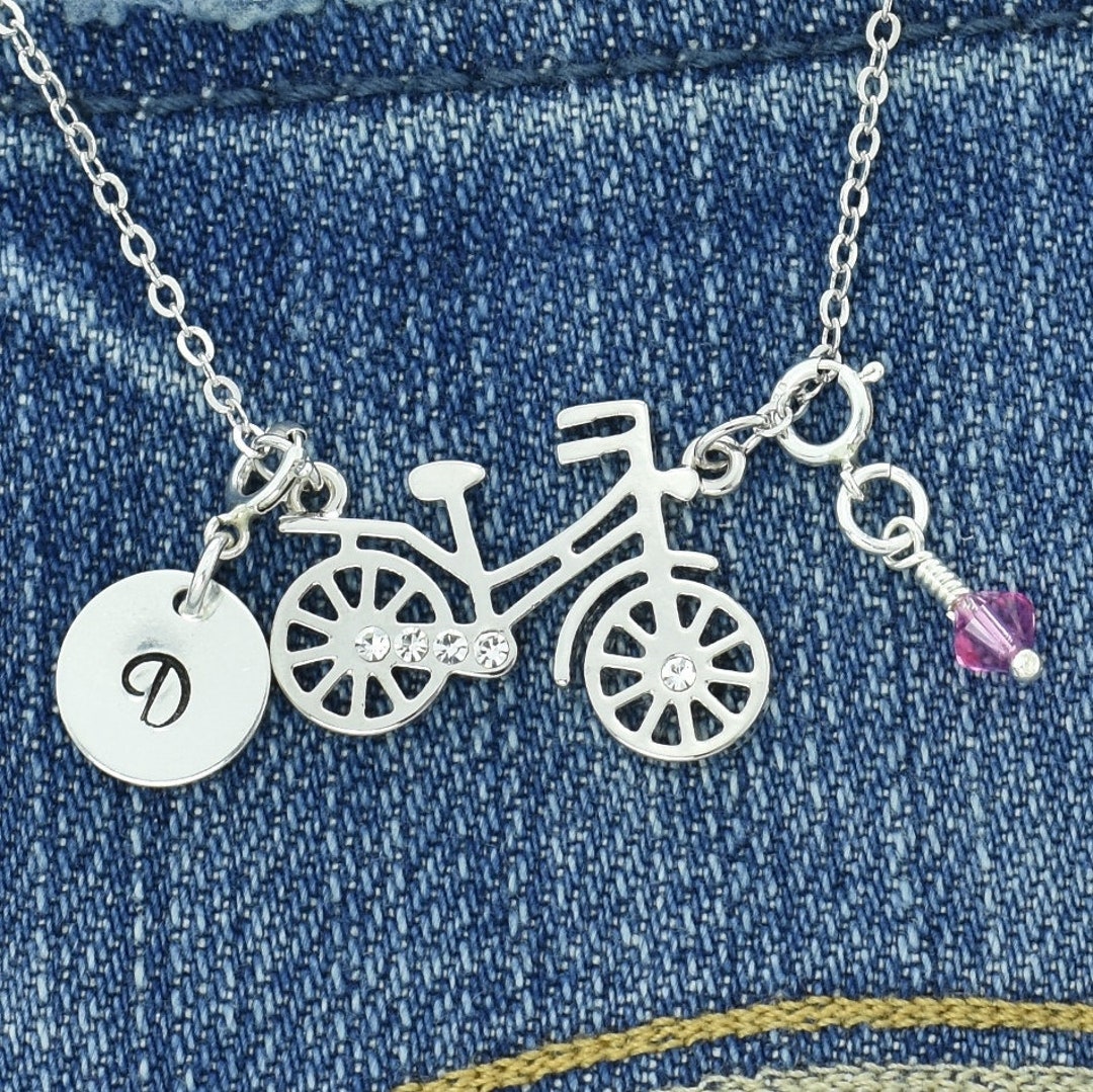 Swarovski Crystal Bike Personalized Sparkling Pendant Custom Necklace ...