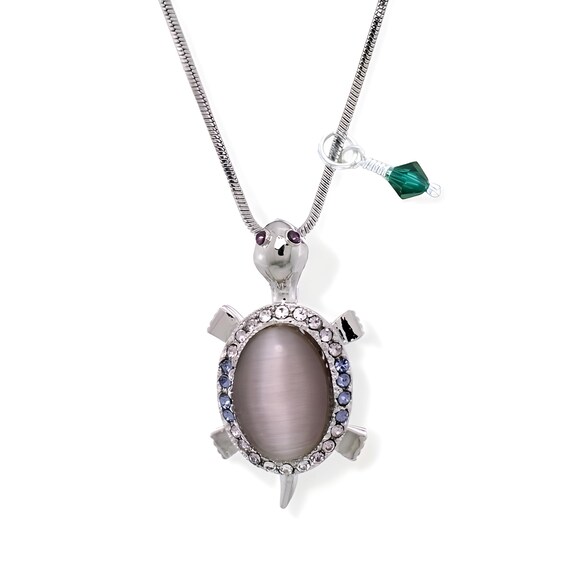 Swarovski Crystal Purple Turtle Custom Necklace Personalized Birthstone Necklace Sea Turtle Jewelry Ocean Custom Jewelry Animal Gift Etsy